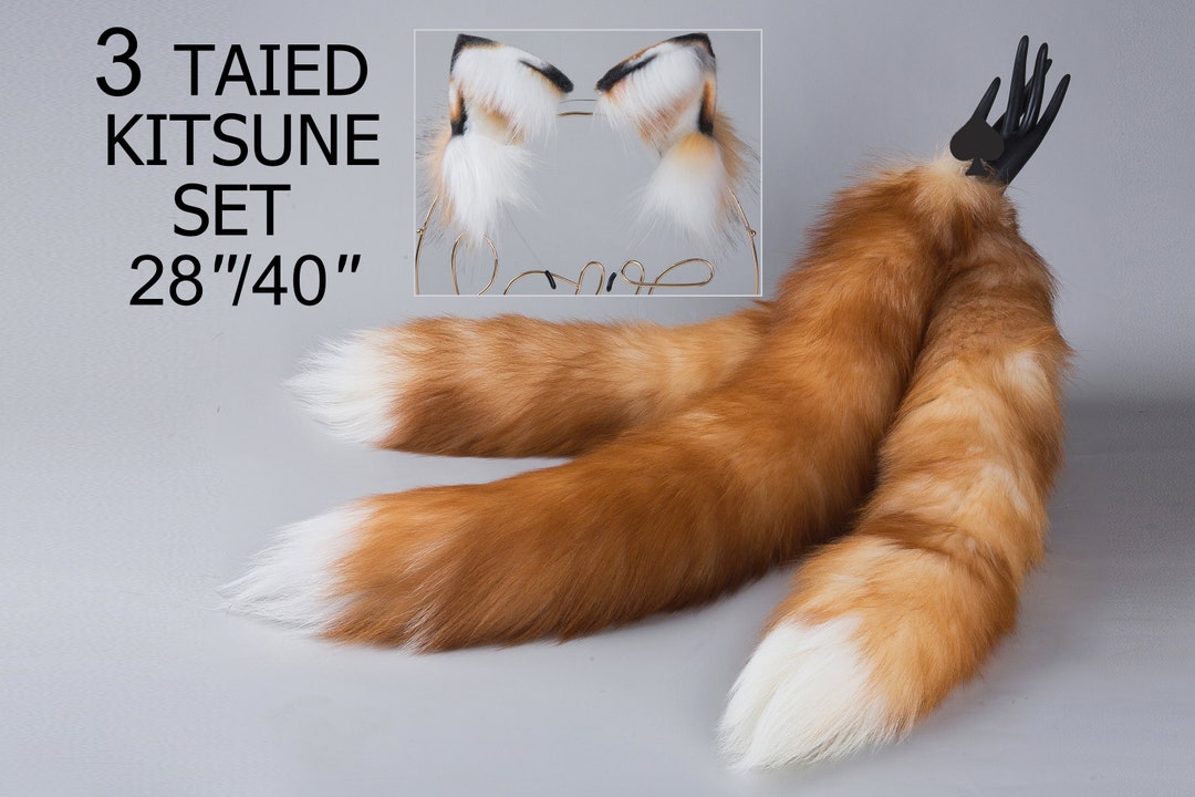 3 schwanz Fuchs Schwanz Plug und Ohr Set Kitsune Schwanz Plug und Ohren Wolf Schwanz Butt Plug ...