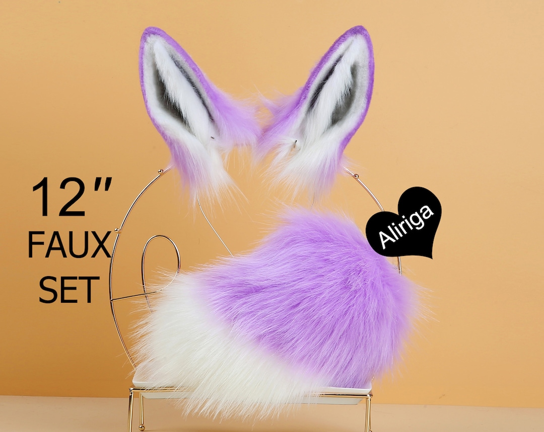 Purple Bunny Tail and Ear Set Rabbit Ear and Tail Set Bunny Ears Tail ...