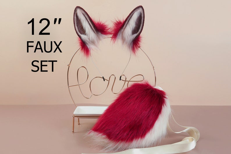 Rose Red Bunny Ear and Tail Plug Set Rabbit Tail Butt Plug and - Etsy