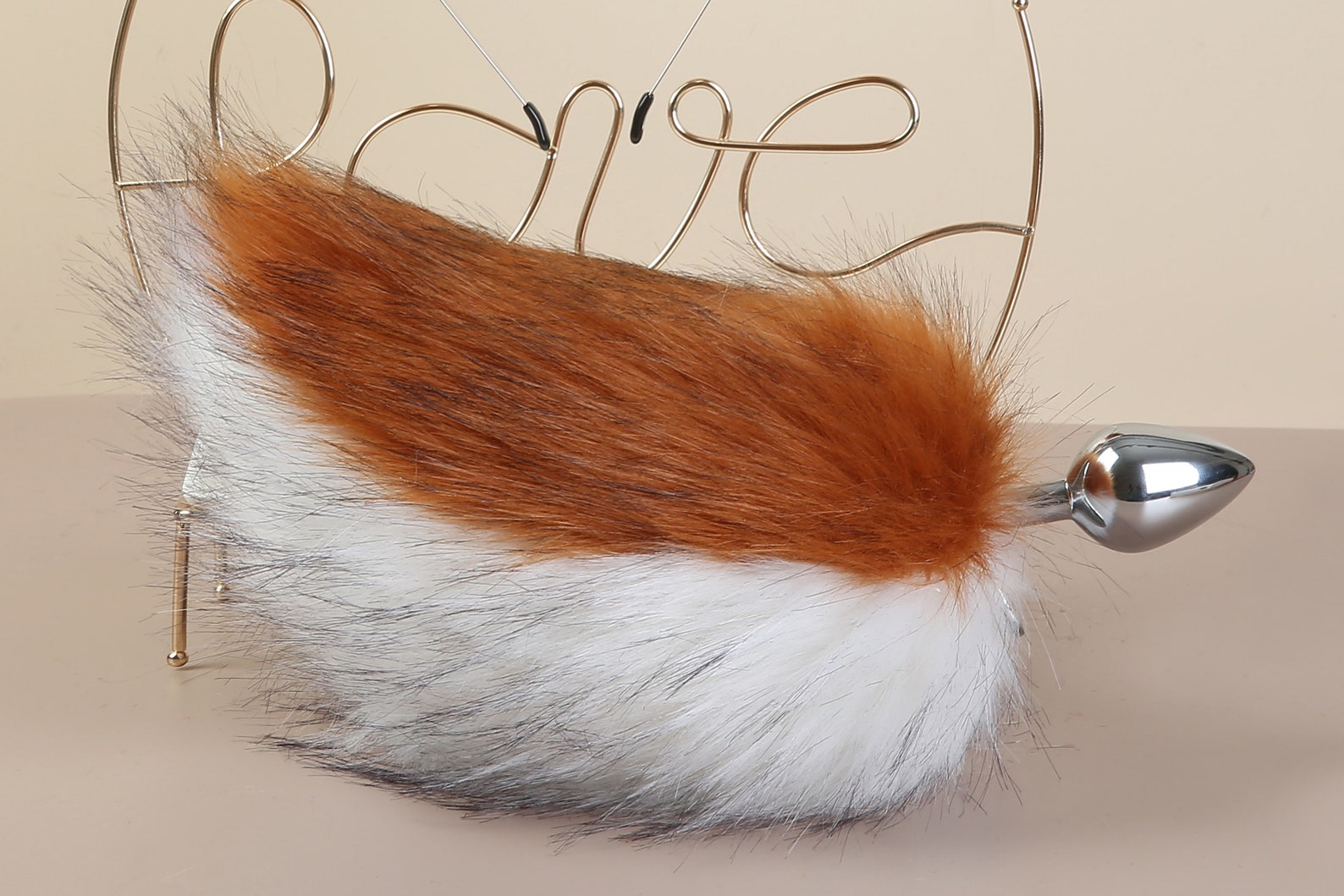 Brown White Bunny Tail Plug and Ear Set Rabbit Tail Butt Plug - Etsy