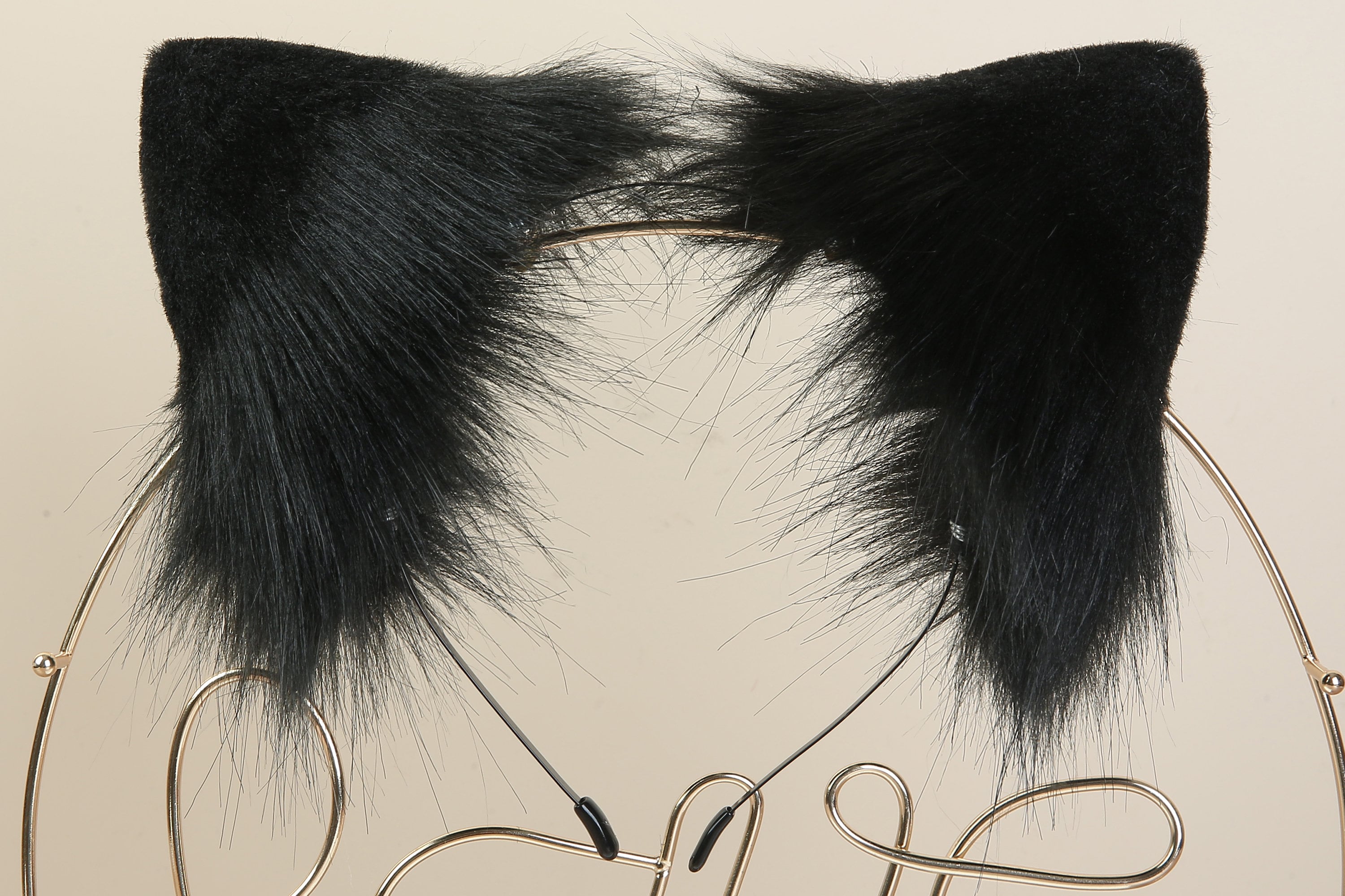 Black Faux Fur Cat Ear Headband Kitten Ear Cosplay Neko Ear - Etsy UK