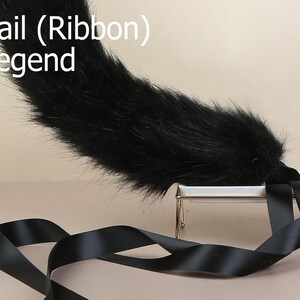 Black Realistic Faux Fur Fox Tail Fake Fur Fox Tail Anime Cosplay Wolf ...