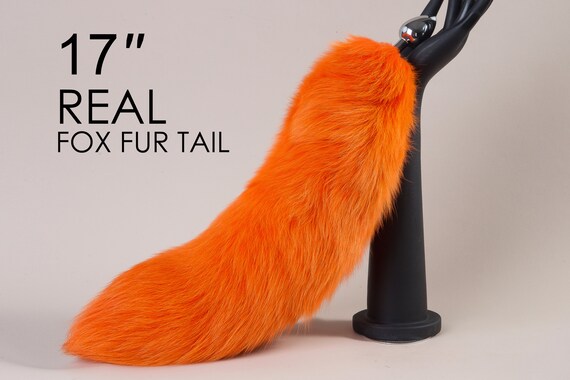 Orange Real Fox Fur Butt Plug Tail Buttplug Fox Tail Plug | Etsy