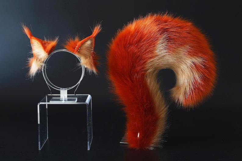 Realistic Faux Fur Squirrel Tail and Ear Set Squirrel Ears and Tail ...