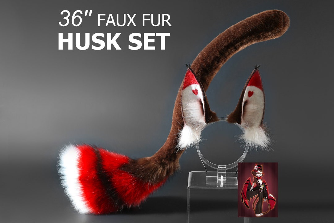 Faux Fur Husk Ears Husk Tail Hazbin Hotel Cosplay Ears - Husk Tail ...