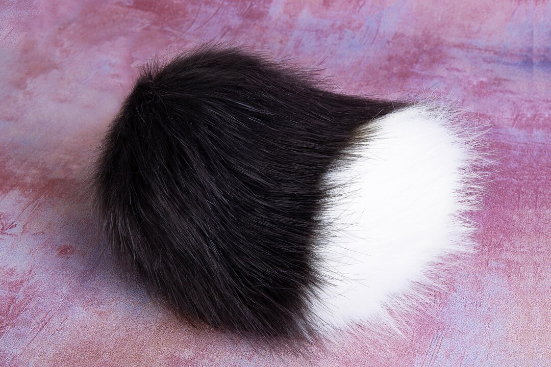 Black and White Bunny Tail Anime Cosplay Rabbit Tail Furry Deer Tail ...