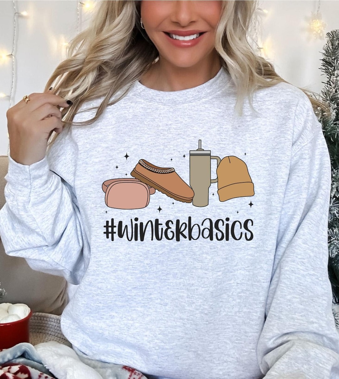 Winter Basics Ash Grey Gildan Sweatshirt - Etsy Canada