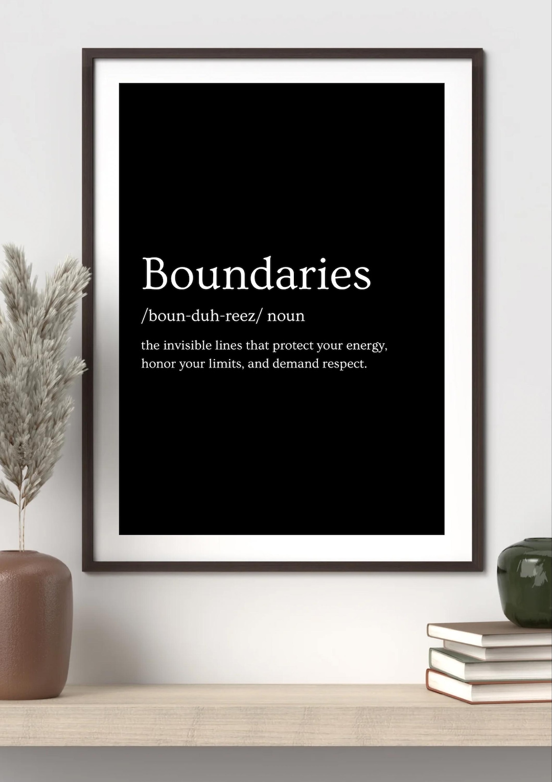 Boundaries Definition Print | Minimalist Typography Wall Art ...