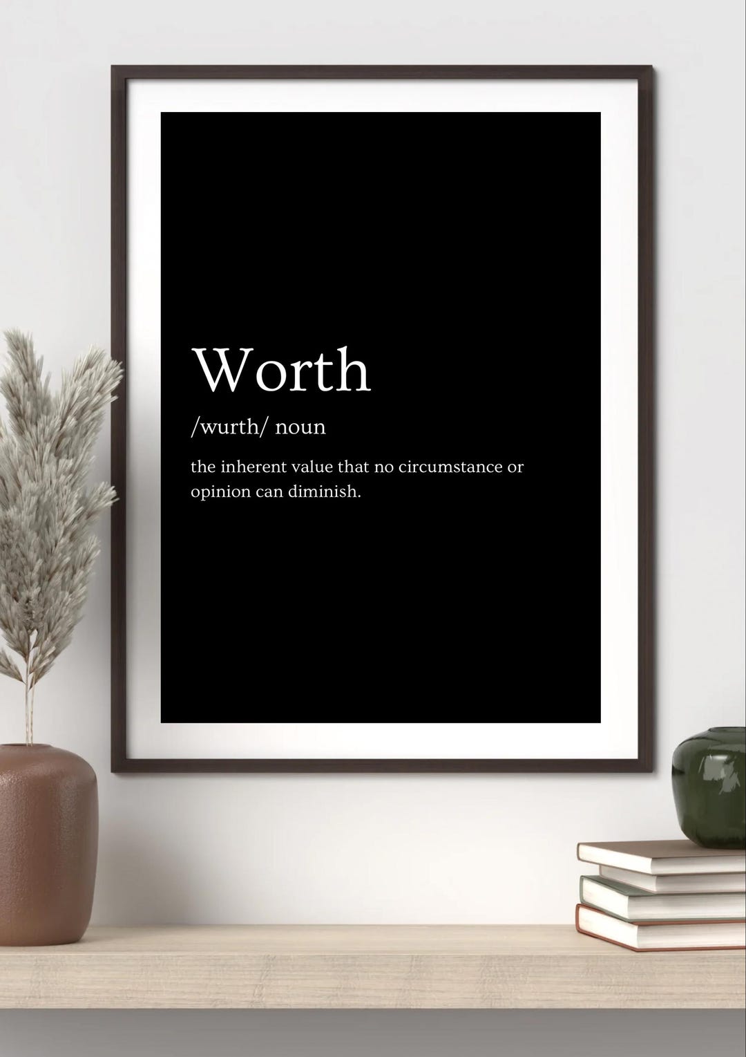 Worth Definition Print | Minimalist Typography Wall Art | Dictionary ...