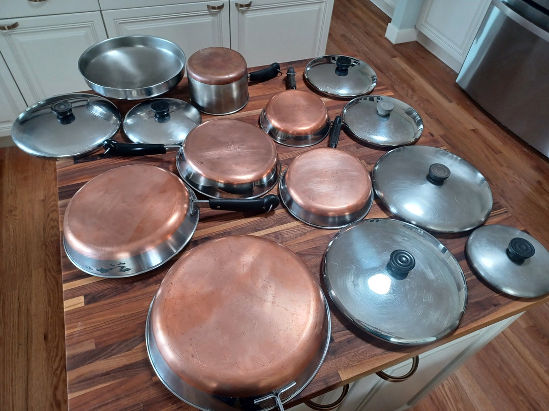 Vintage 14 Piece Revere Ware Copper Bottom Cookware Set - Etsy