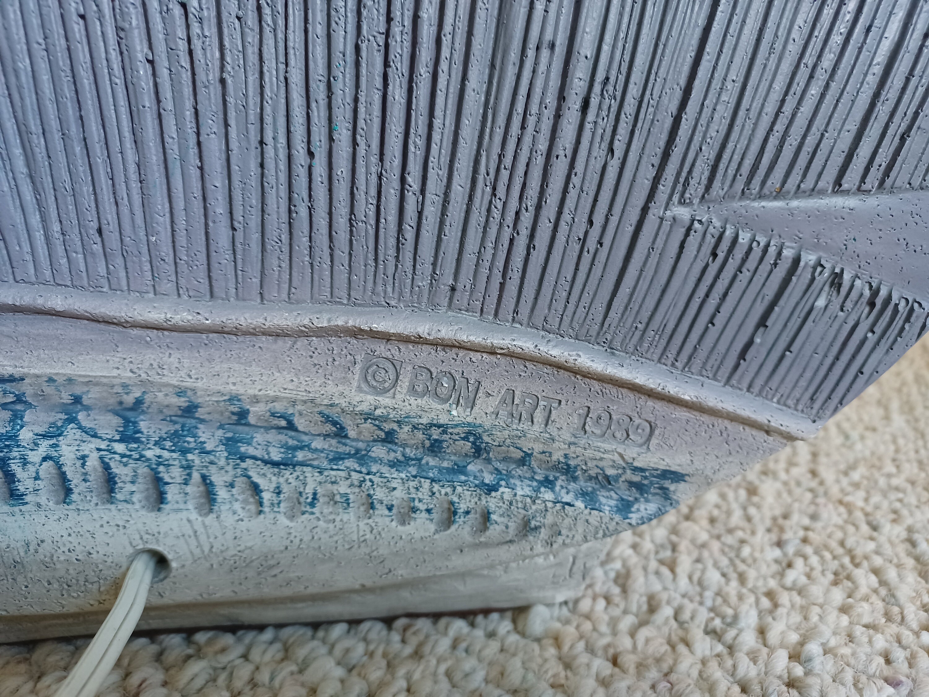 Vintage Bon Art 1989 Coastal Bohemian Southwest Plaster Ceramic Table ...
