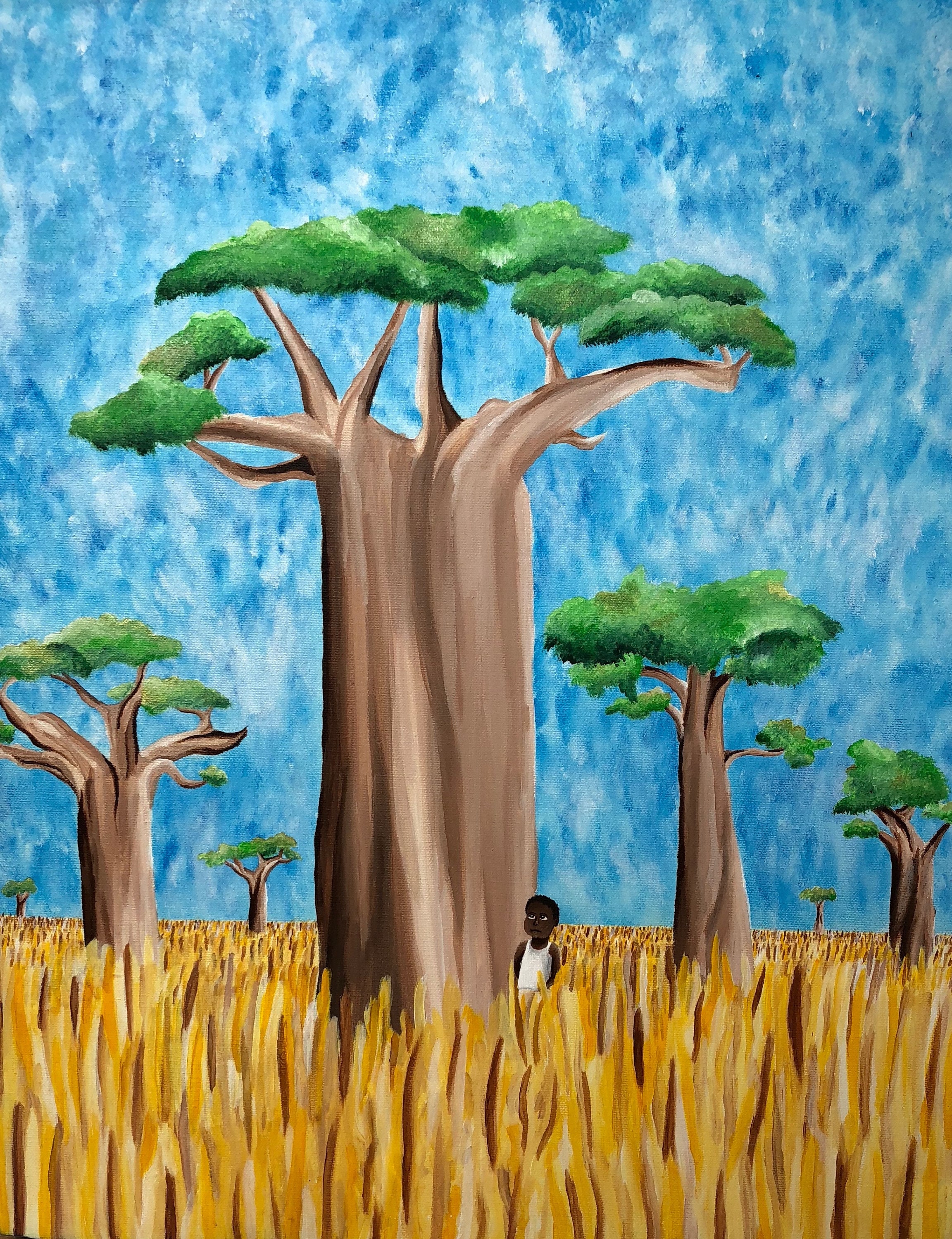Baobab Tree Painting 20 by 16 walking With - Etsy UK