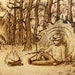 Original Woodburned Art "cowboy Campfire" Pyrography Art on Wood Slice ...