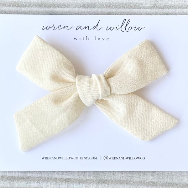 Cream Hair Bow - Etsy