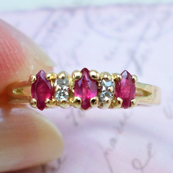 Marquise Ruby Ring - Etsy