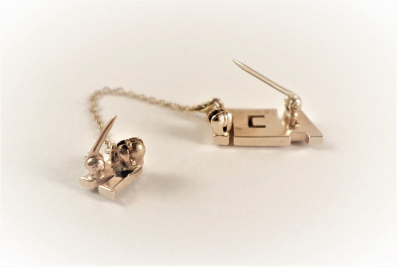 Alpha Epsilon Pi Pin, 10K Gold Two-part Aepi Pearl Lapel Pin, Authentic ...