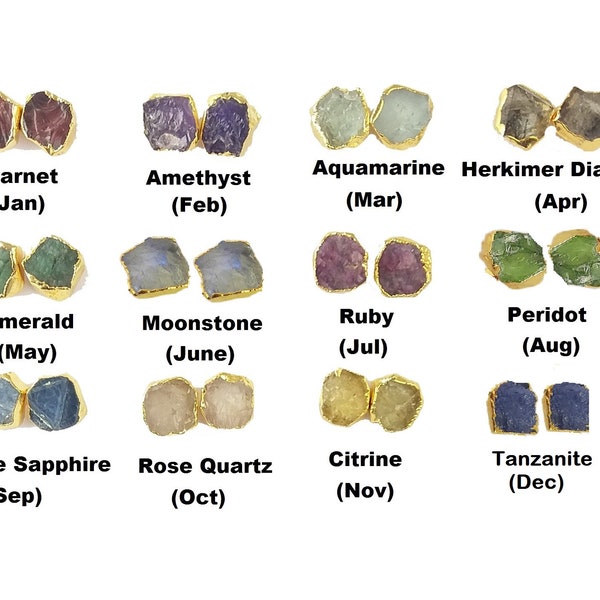 Stone Stud Earrings - Etsy