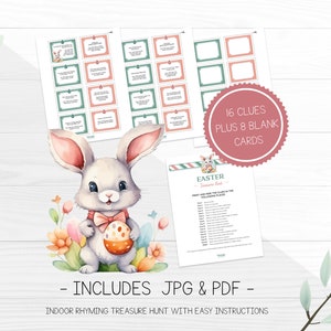 Easter Scavenger Hunt for Kids, Easter Hunt Clues, Clue Treasure Hunt ...