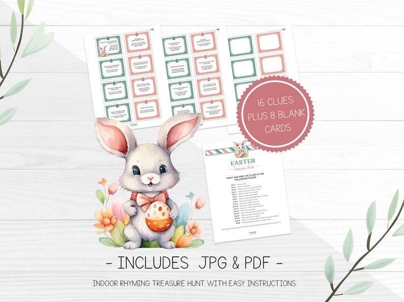 Easter Scavenger Hunt for Kids, Easter Hunt Clues, Clue Treasure Hunt ...