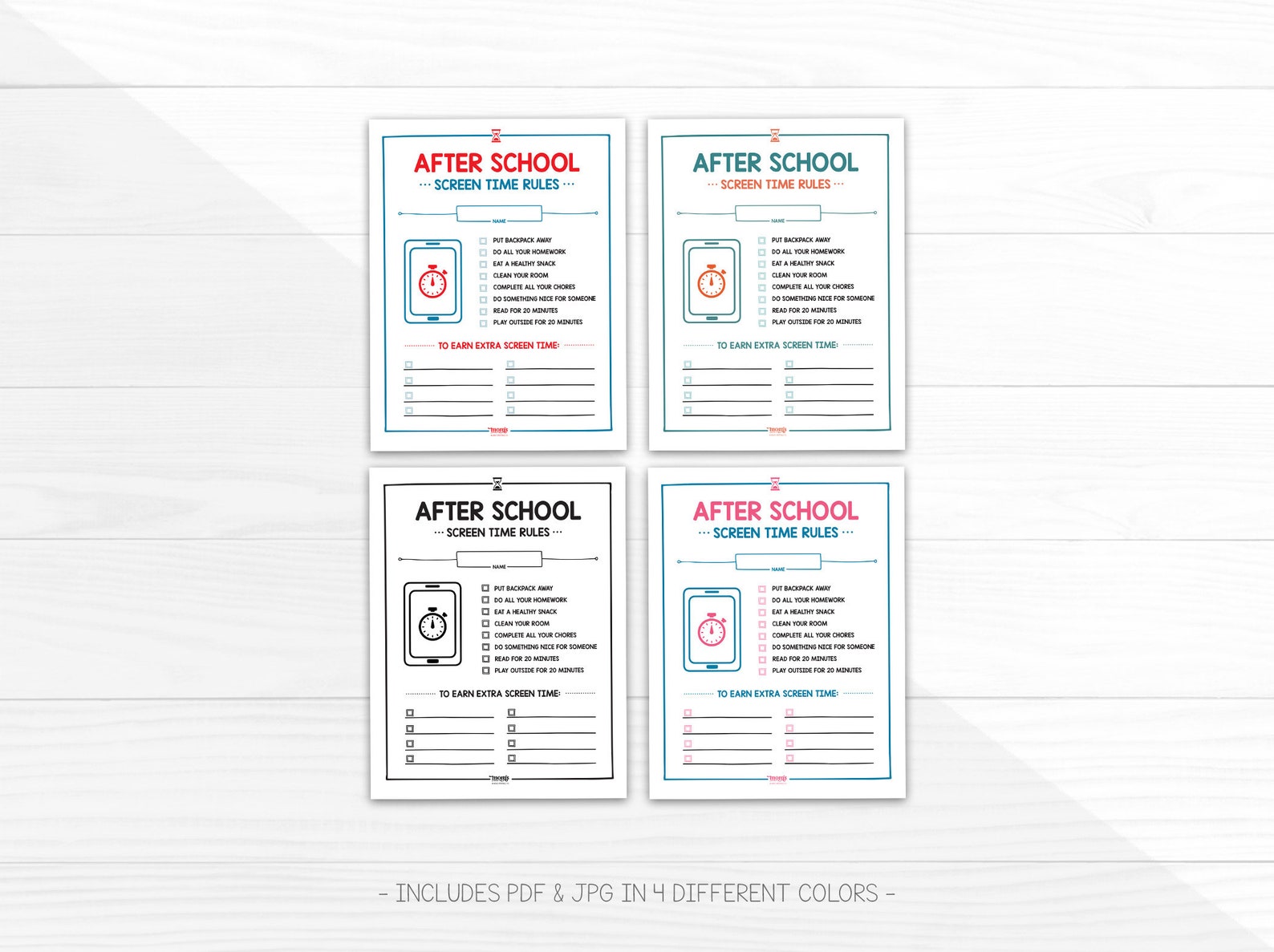 After School Screen Time Rules, Screen Time Checklist, Screen Time ...