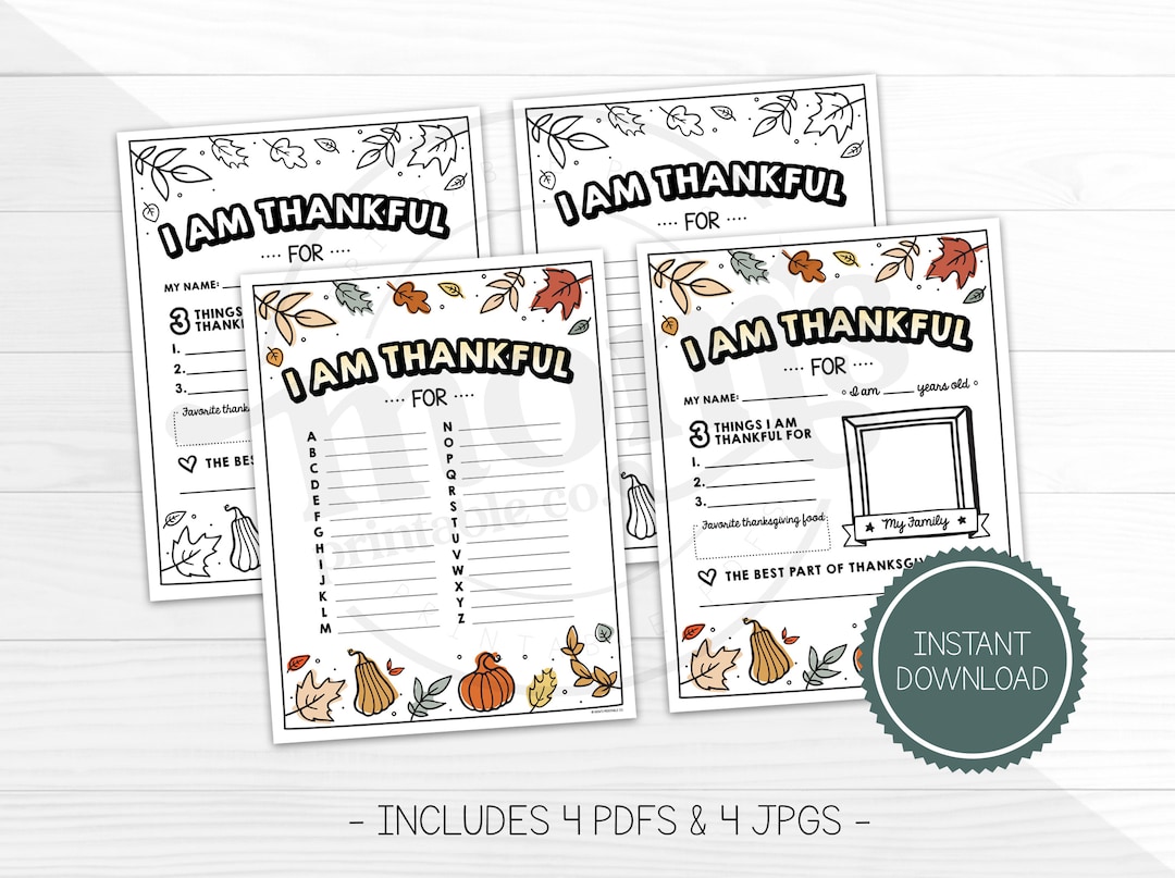 Thanksgiving Gratitude Printable for Kids, Autumn Activities Checklist ...