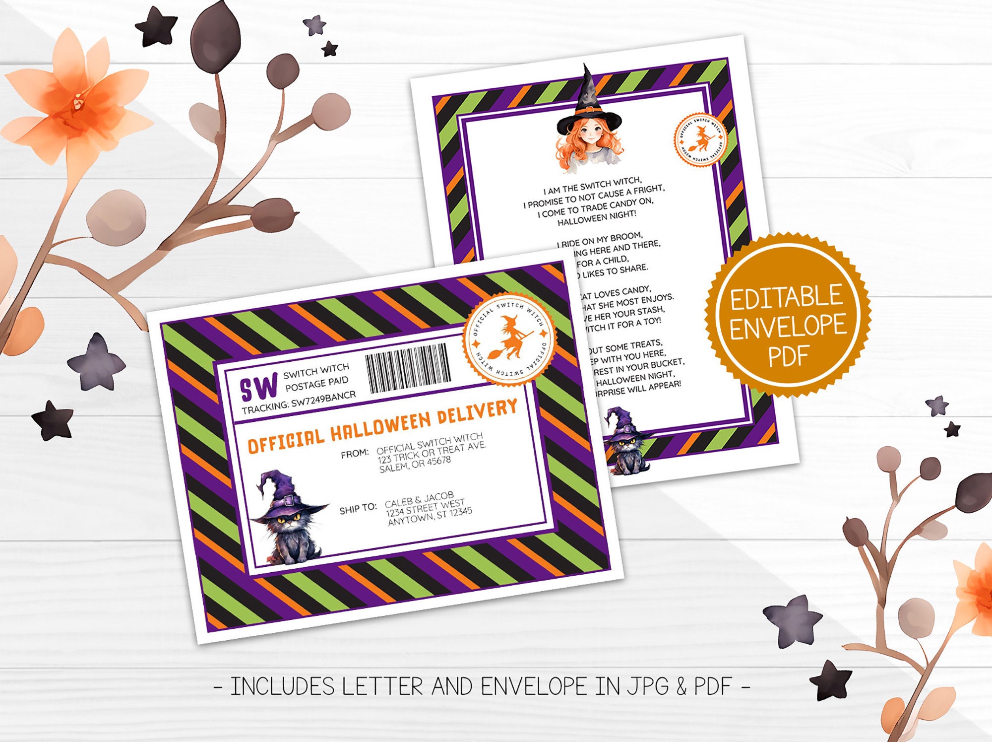 Switch Witch Letter, Halloween Printable Activity for Kids, Allergy ...