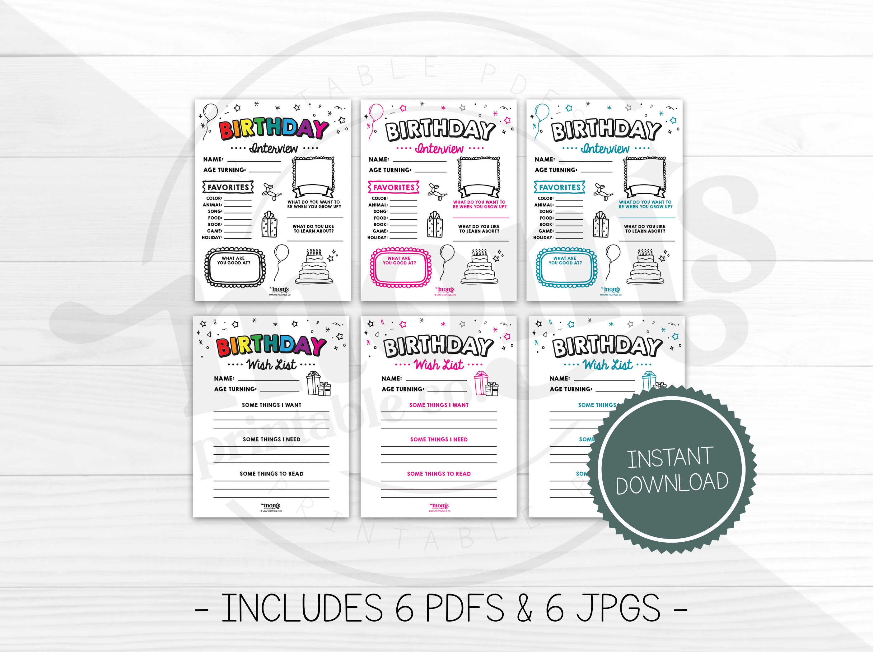 Kids Birthday Interview, Printable Birthday Questionnaire, Birthday ...