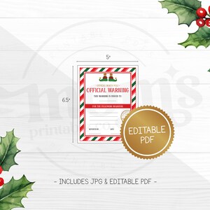 Official Santa Warning Certificate, Christmas Printable Activity for ...