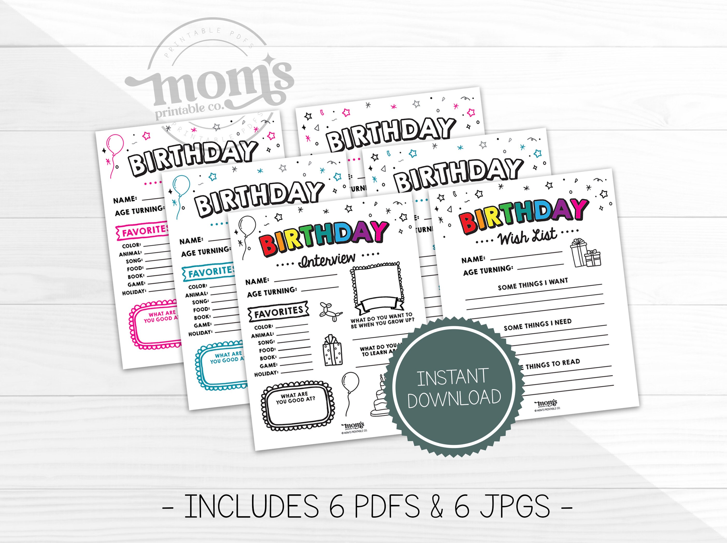 Kids Birthday Interview, Printable Birthday Questionnaire, Birthday ...