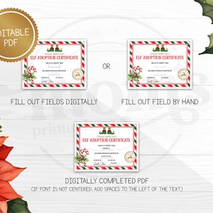 Official Elf Adoption Certificate, Christmas Printable Activity for ...