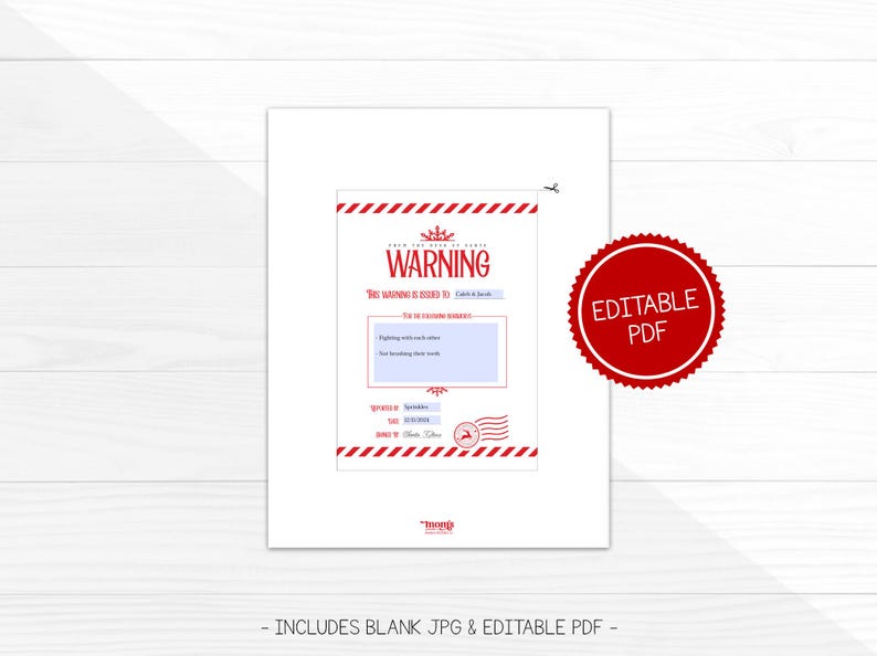 Editable Warning Letter From Santa, Printable North Pole Elf Mail ...