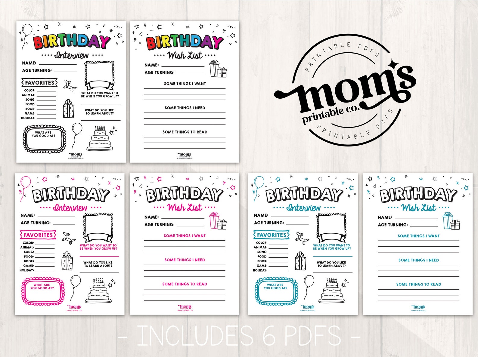Kids Birthday Interview Printable Birthday Questionnaire - Etsy