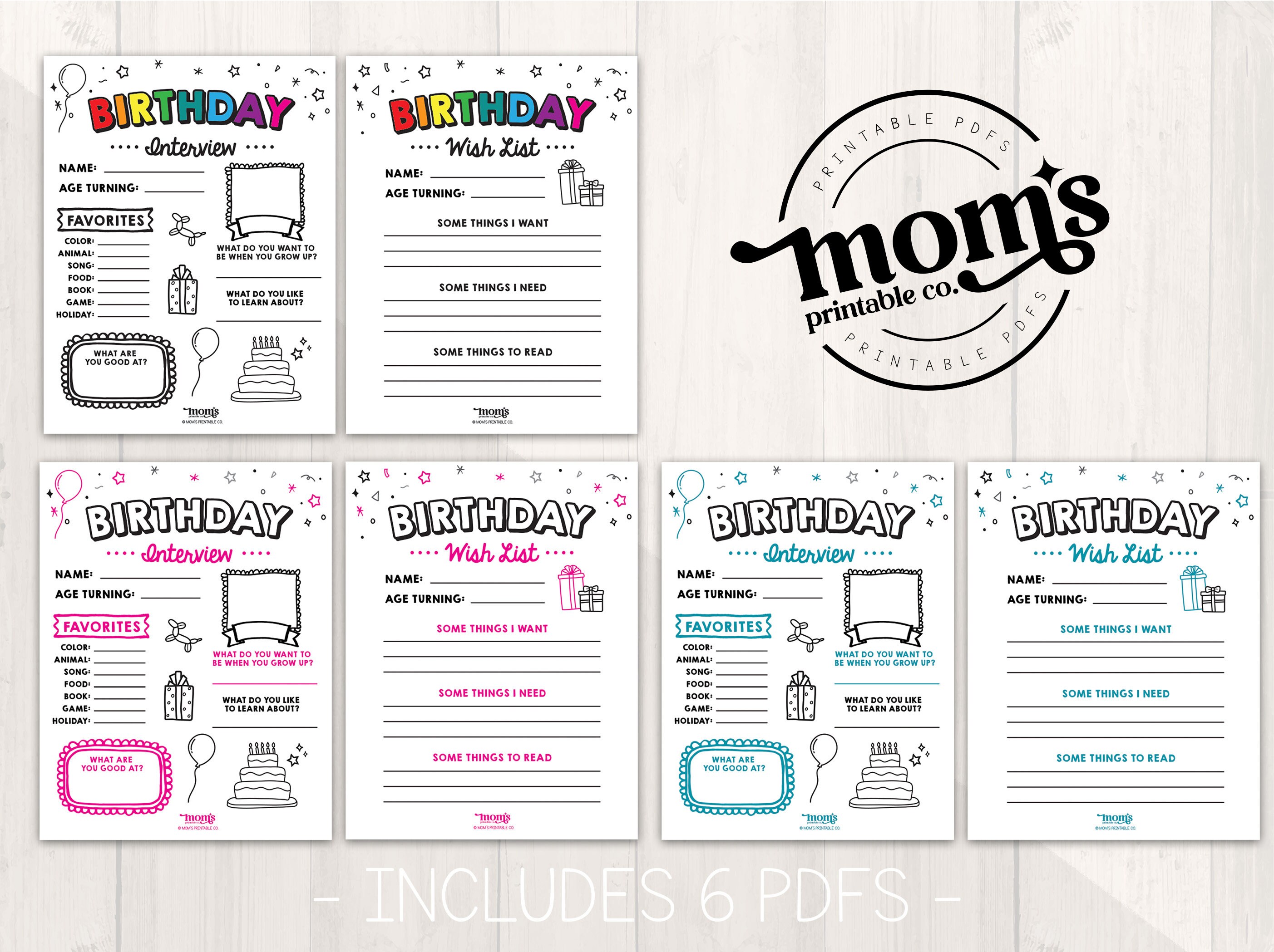 Kids Birthday Interview Printable Birthday Questionnaire - Etsy