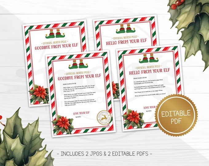 Official Letter From Elf, Hello and Goodbye, Christmas Printable ...
