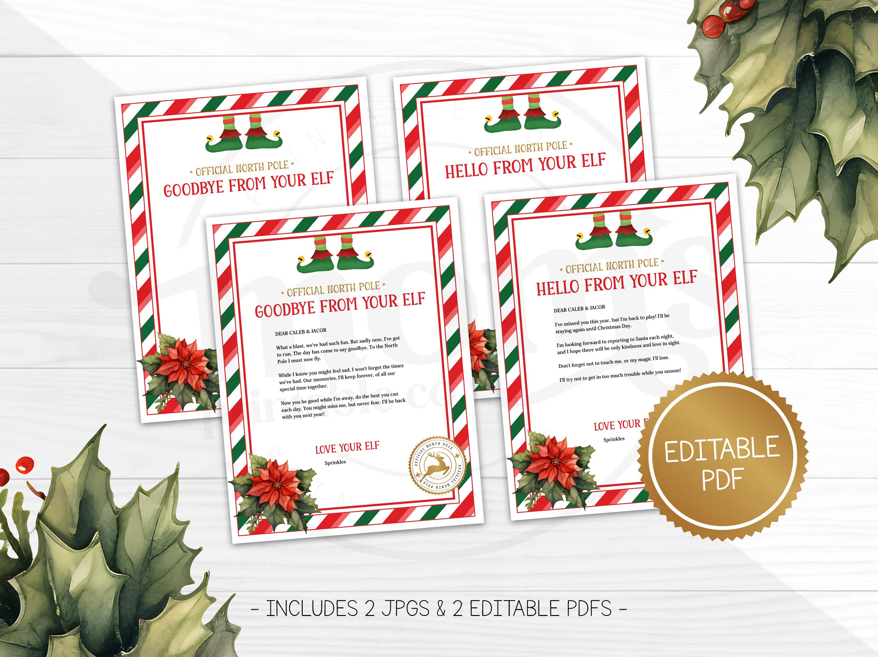 Official Letter From Elf, Hello and Goodbye, Christmas Printable ...