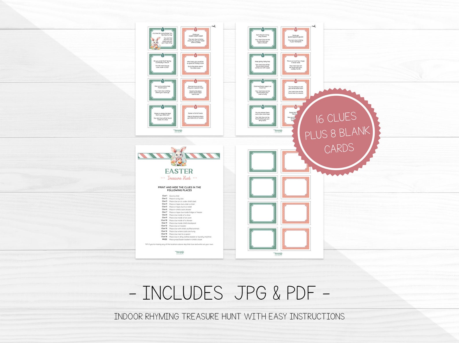 Easter Scavenger Hunt for Kids, Easter Hunt Clues, Clue Treasure Hunt ...