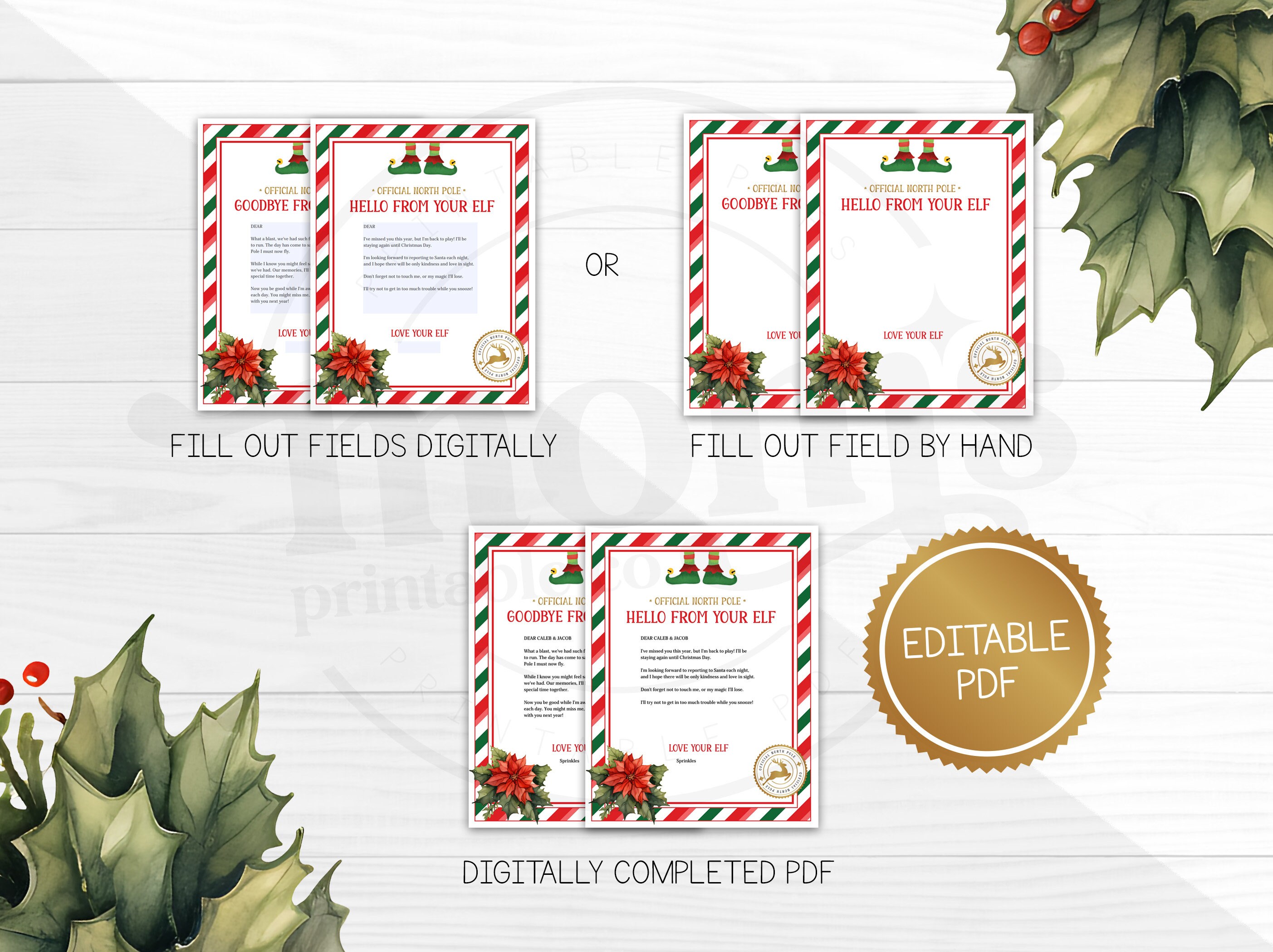 Official Letter From Elf, Hello and Goodbye, Christmas Printable ...