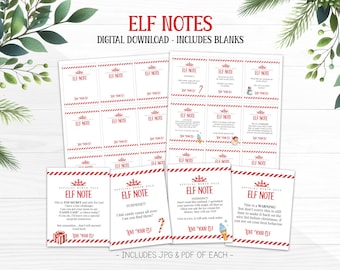 Elf Notes Silly and Funny Printable Christmas Digital Download Messages ...