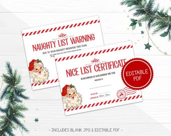 Official Santa Nice & Naughty List Certificate, Christmas Printable ...