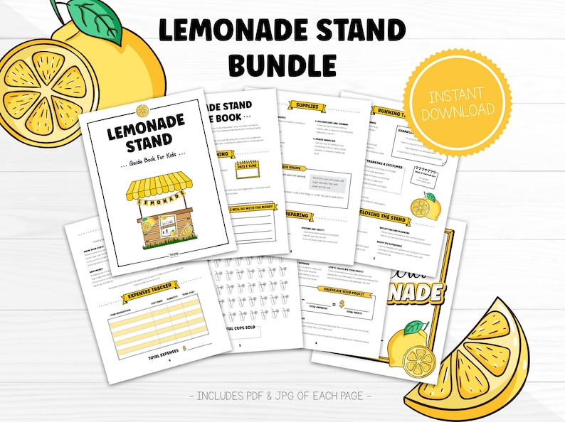 Kids Lemonade Stand Bundle Kit, Budget Planner for Kids, Kids Summer ...