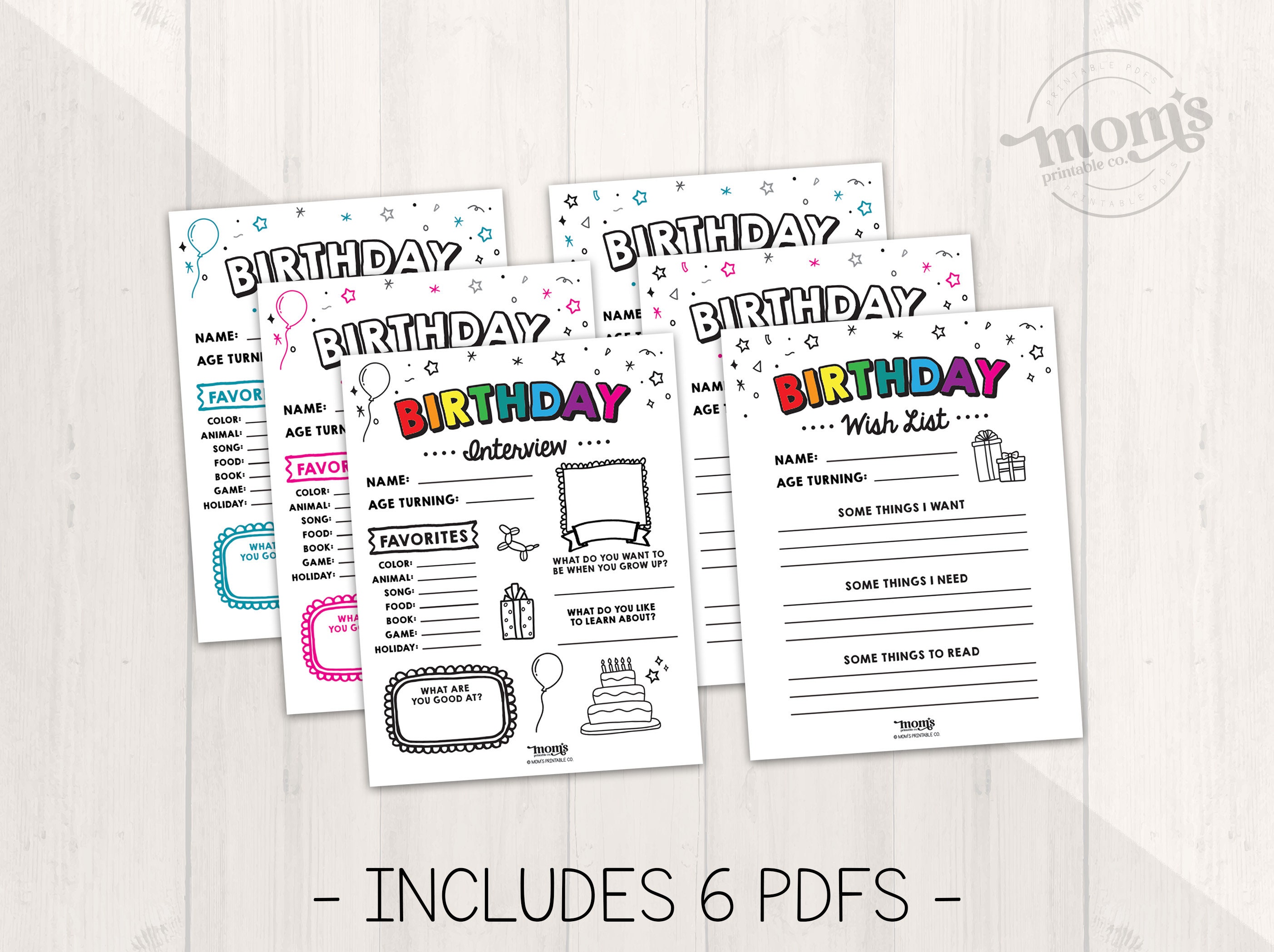 Kids Birthday Interview Printable Birthday Questionnaire - Etsy