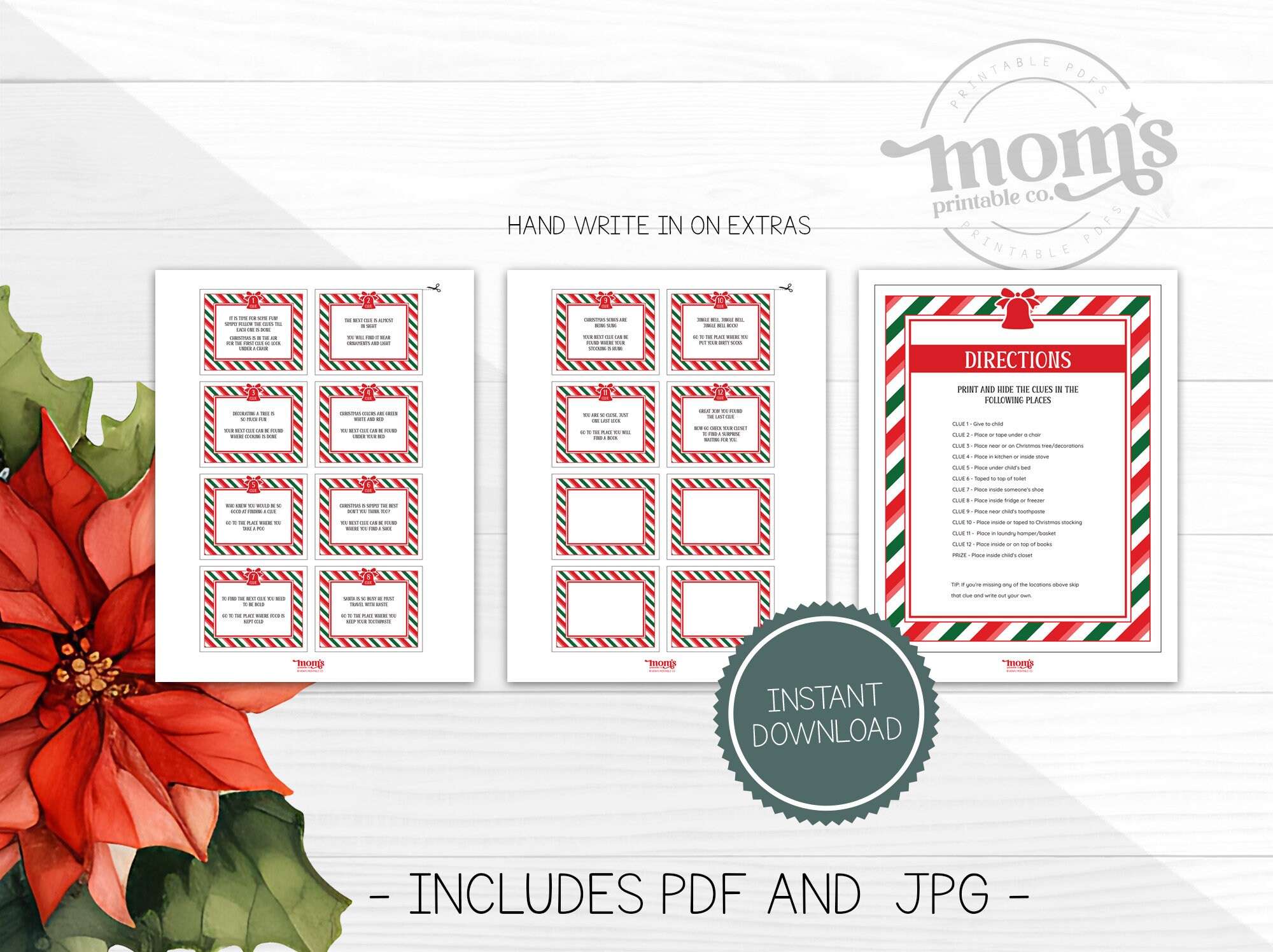 Indoor Christmas Rhyming Treasure Hunt, Christmas Scavenger Hunt With ...