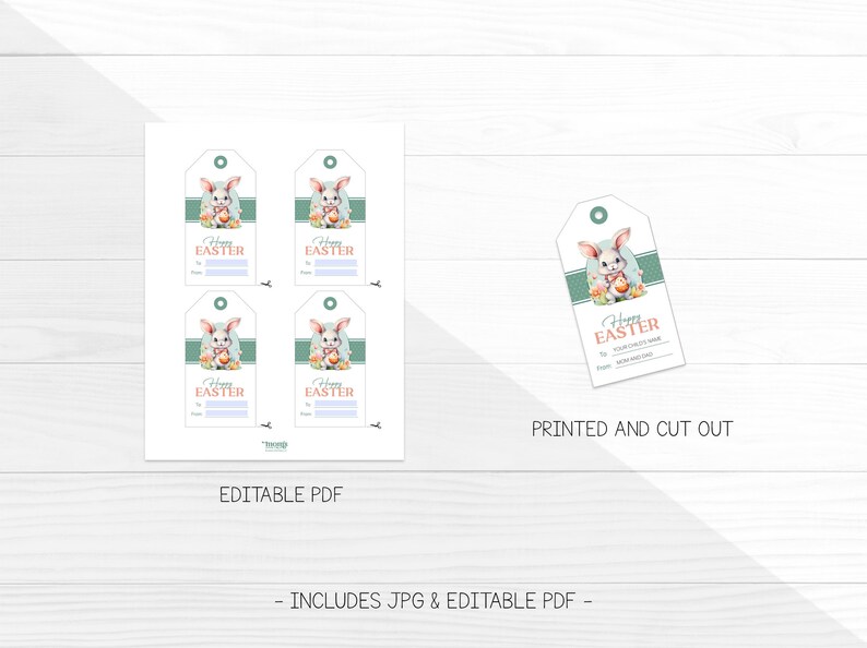 Easter Basket Gift Tags, Printable Kids Easter Basket Tags, Printable ...