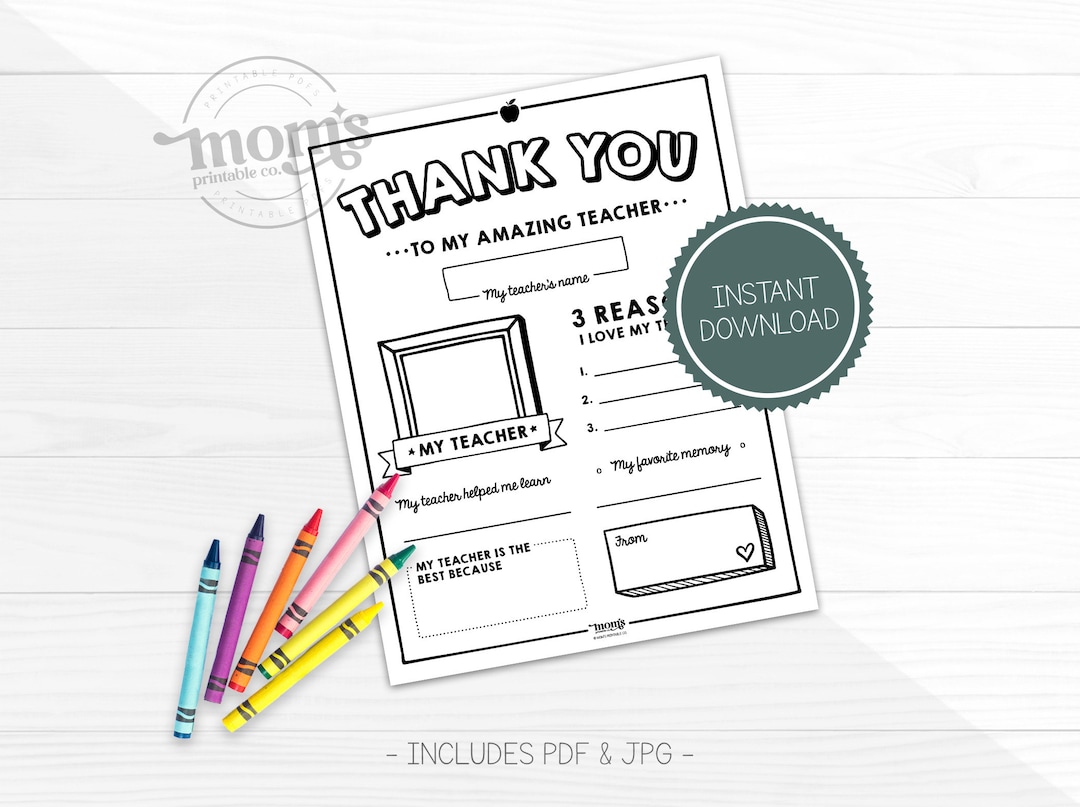 Teacher Appreciation Week Gift Thank You Teacher Gifts Coloring Pages ...