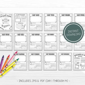 Kids Printable Vacation Travel Journal | Holiday Memory Book for Kids ...