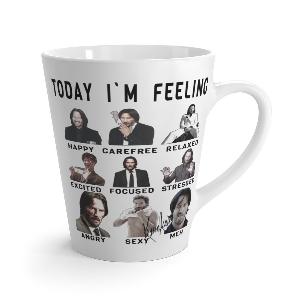 Keanu Reeves 12oz Latte Mug Cup Coffee Mugs Cute Funny Unique Etsy