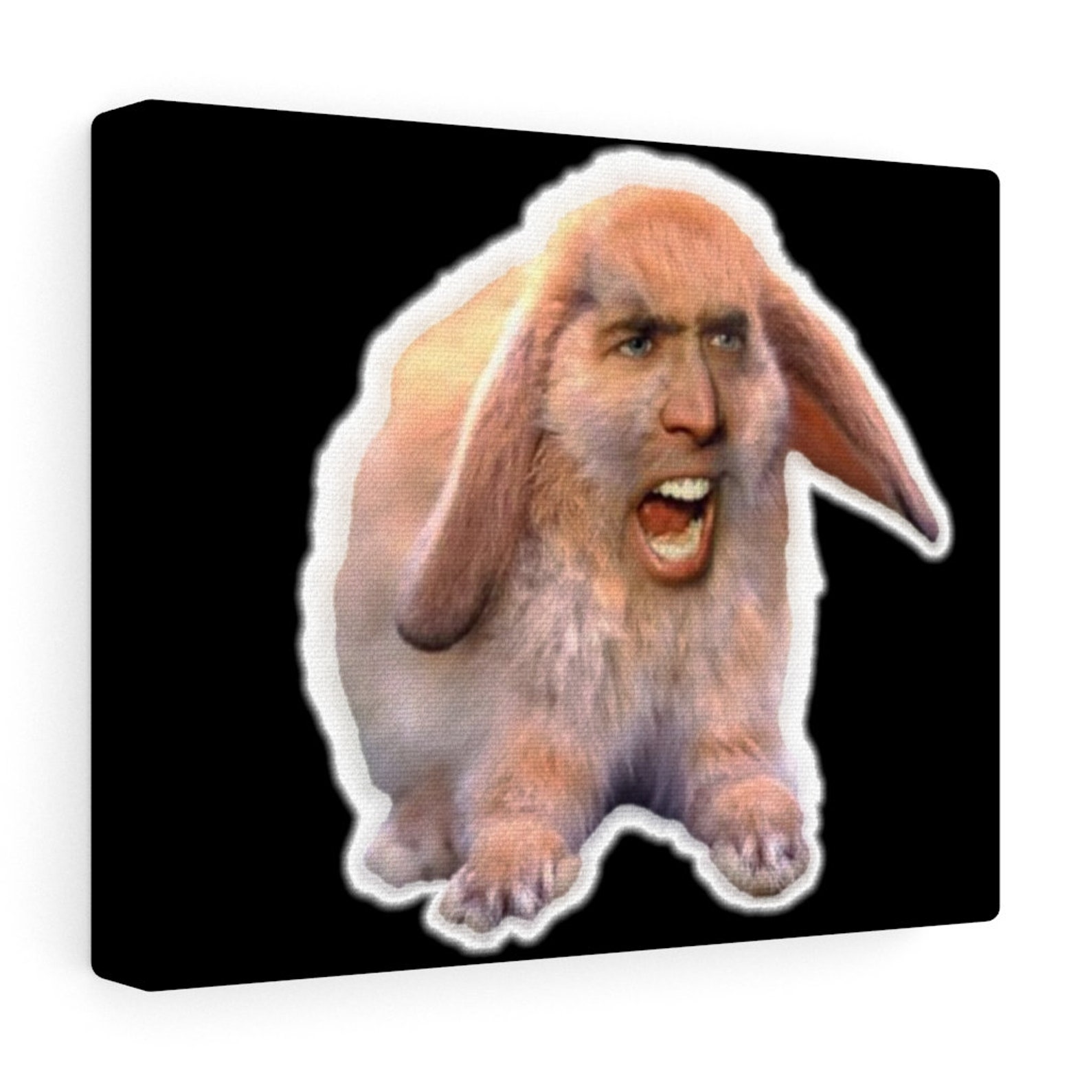 Nicolas Cage Art Canvas Print Rabbit Nicholas Cage Art Print | Etsy