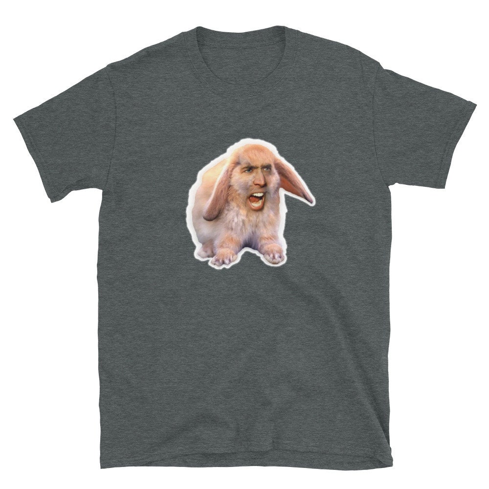 Nicolas Cage Rabbit T-shirt Funny Meme Nic Cage Face Shirt | Etsy