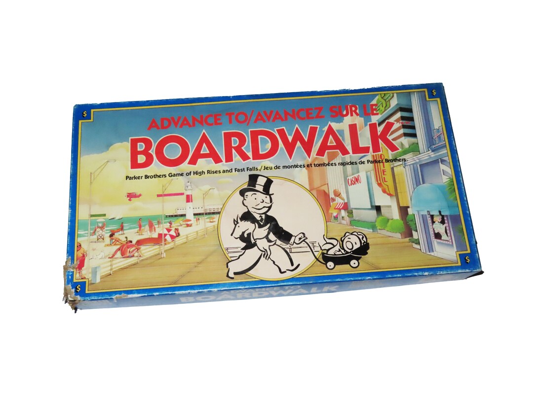 Vintage Board Game Advance to Boardwalk Monopoly Spin off Game Parker ...