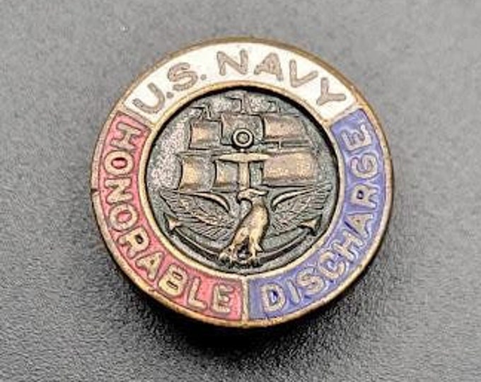 Vintage WW2 Navy Honorable Discharge Lapel Button US Navy - Etsy
